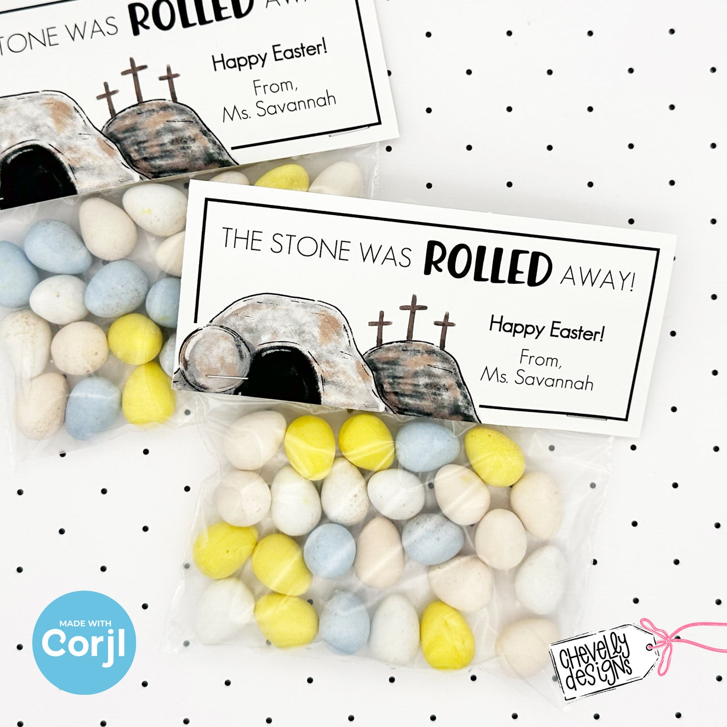 EDITABLE - The Stone was Rolled Away - Easter Treat Bag Toppers - Resu ...