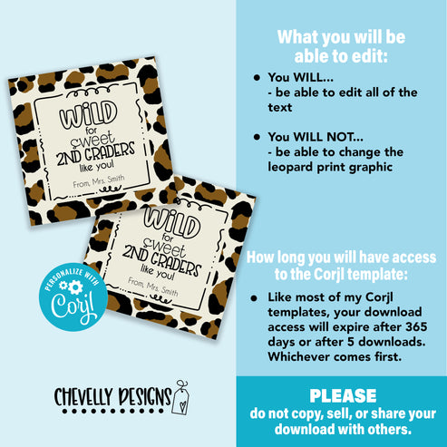 EDITABLE - Wild for Sweet Students - Leopard Print Gift Tags - Printab ...