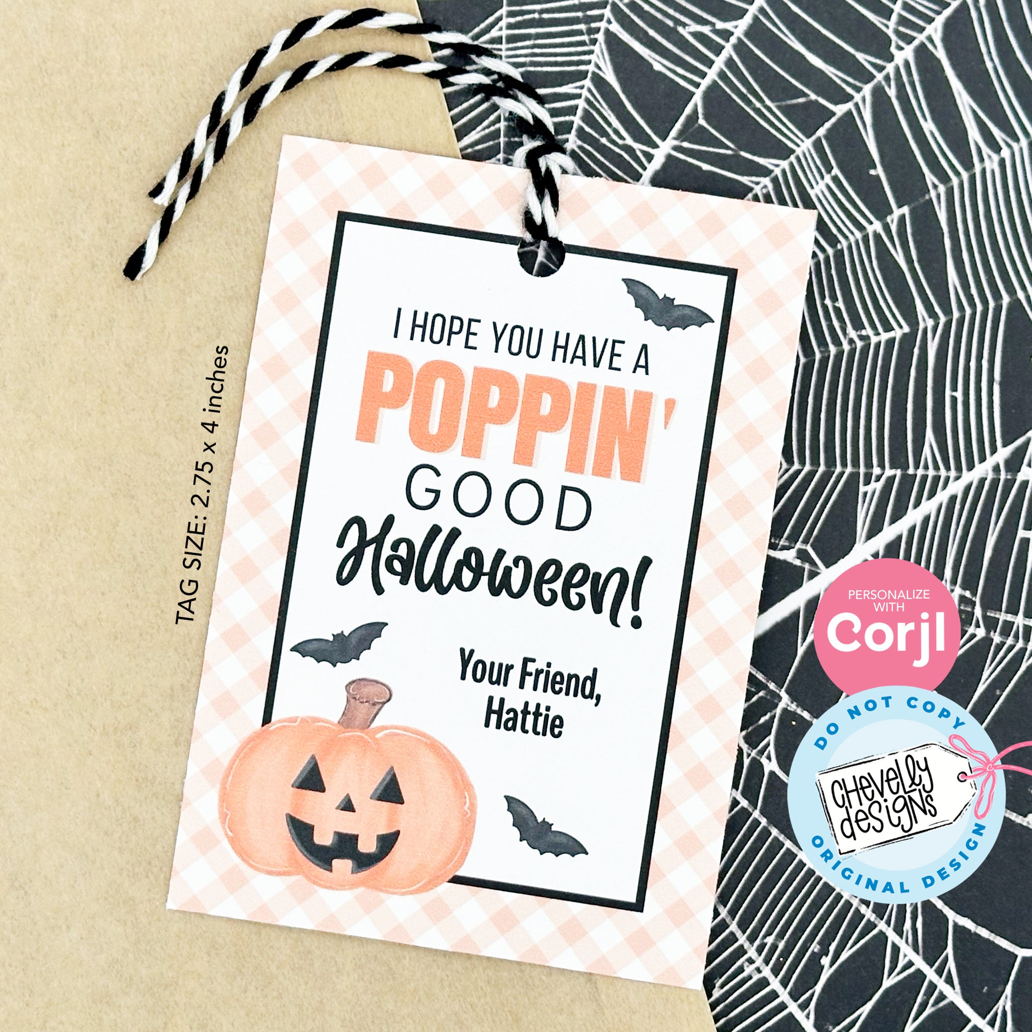 EDITABLE - Poppin Halloween Gift Tags - Printable Digital File ...