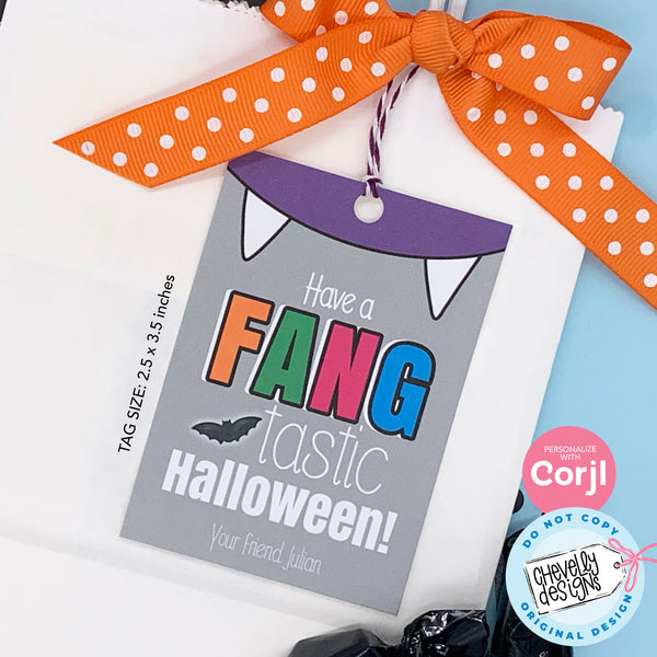 Editable - Have a Fang-tastic Halloween Gift Tags - Printable Digital ...