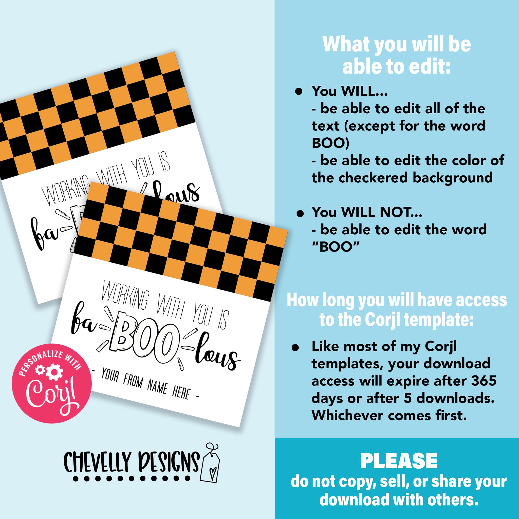 EDITABLE - Working with You is fa-BOO-lous - Coworker and Staff Hallow ...
