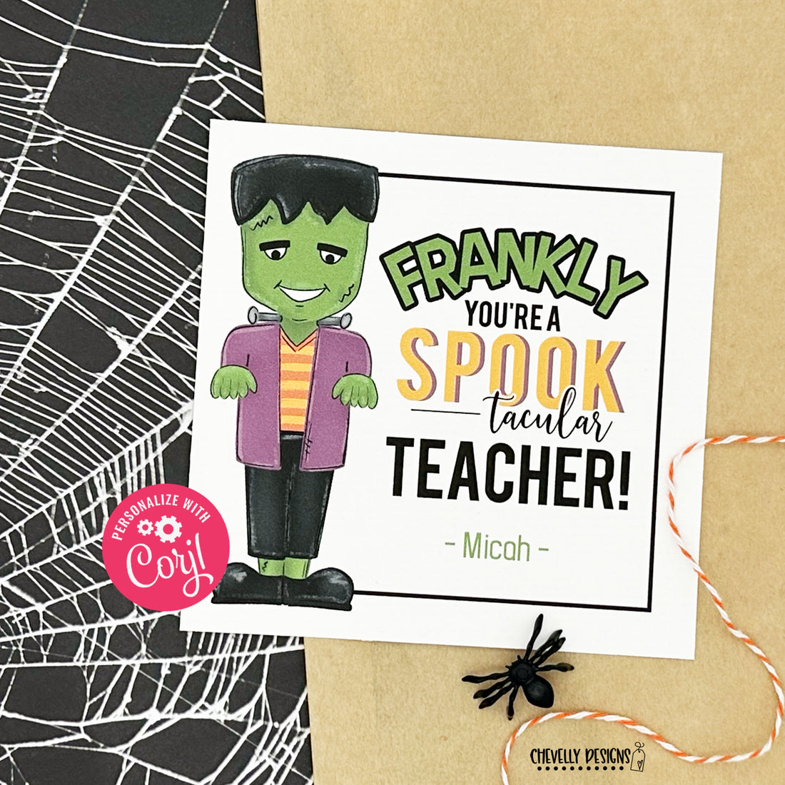 Editable - Frankly, You're a Spook-tacular Teacher - Halloween Gift Ta ...