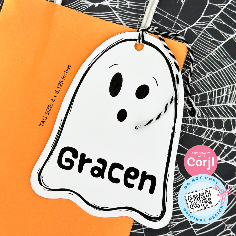 EDITABLE - Ghost Gift Tag - Halloween Treats for Kids - Printable Digi ...