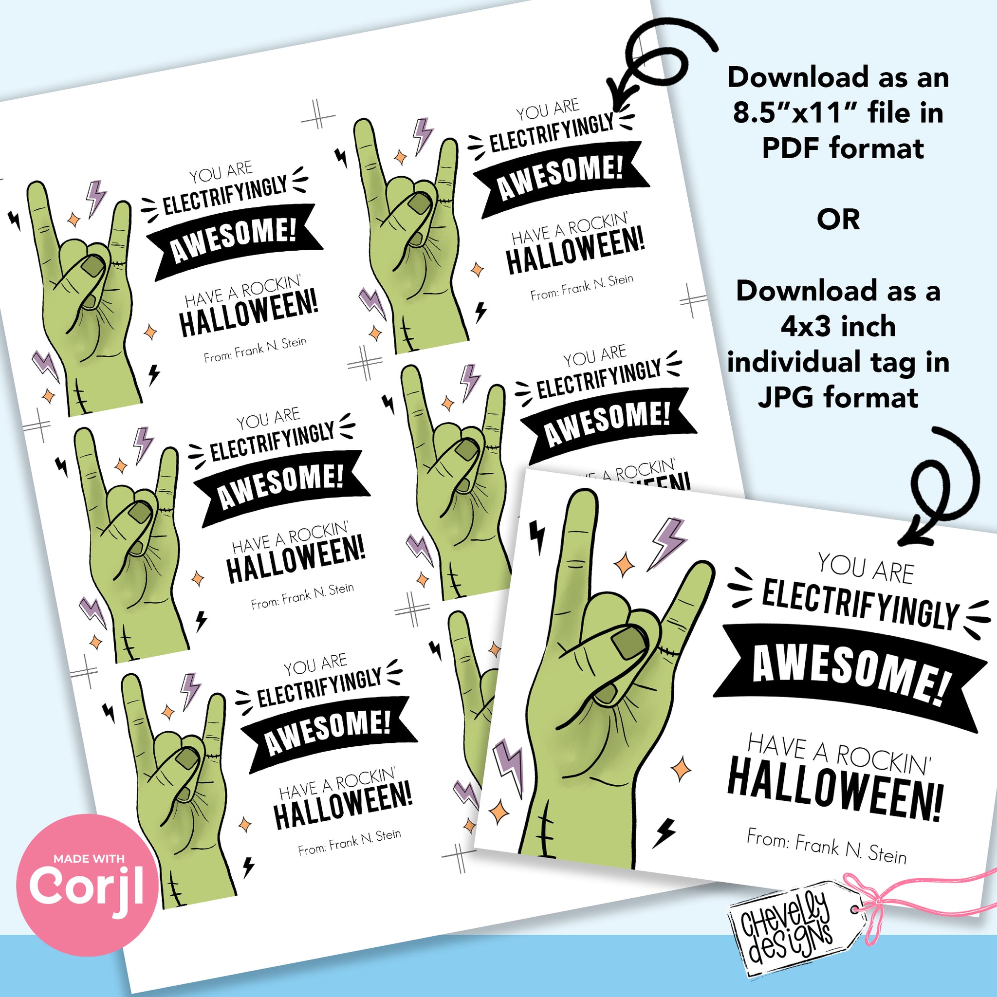 EDITABLE - Halloween Sucker Gift Tags - You are Electrifyingly Awesome ...