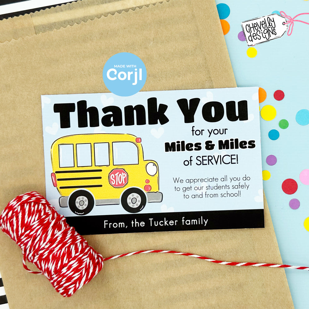 EDITABLE - Thank You For Your Service - Bus Driver Appreciation Gift T ...