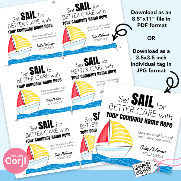 Editable Sailboat Referral Gift Tag - Set Sail with Excellent Patient ...