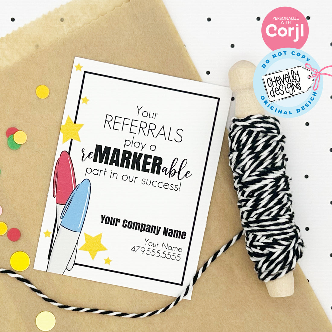 Editable Marker Referral Gift Tags - Your Referrals play a reMARKERabl ...