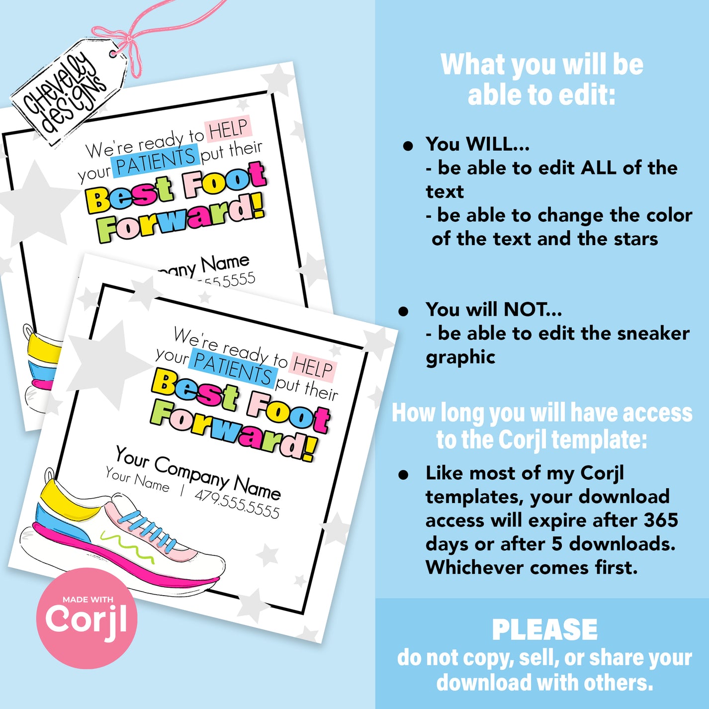Editable Sneaker Referral Gift Tag - Best Foot Forward, Patient Care ...