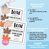 EDITABLE - Leaf Your Worries Behind - Fall Home Health Referral Gift T ...