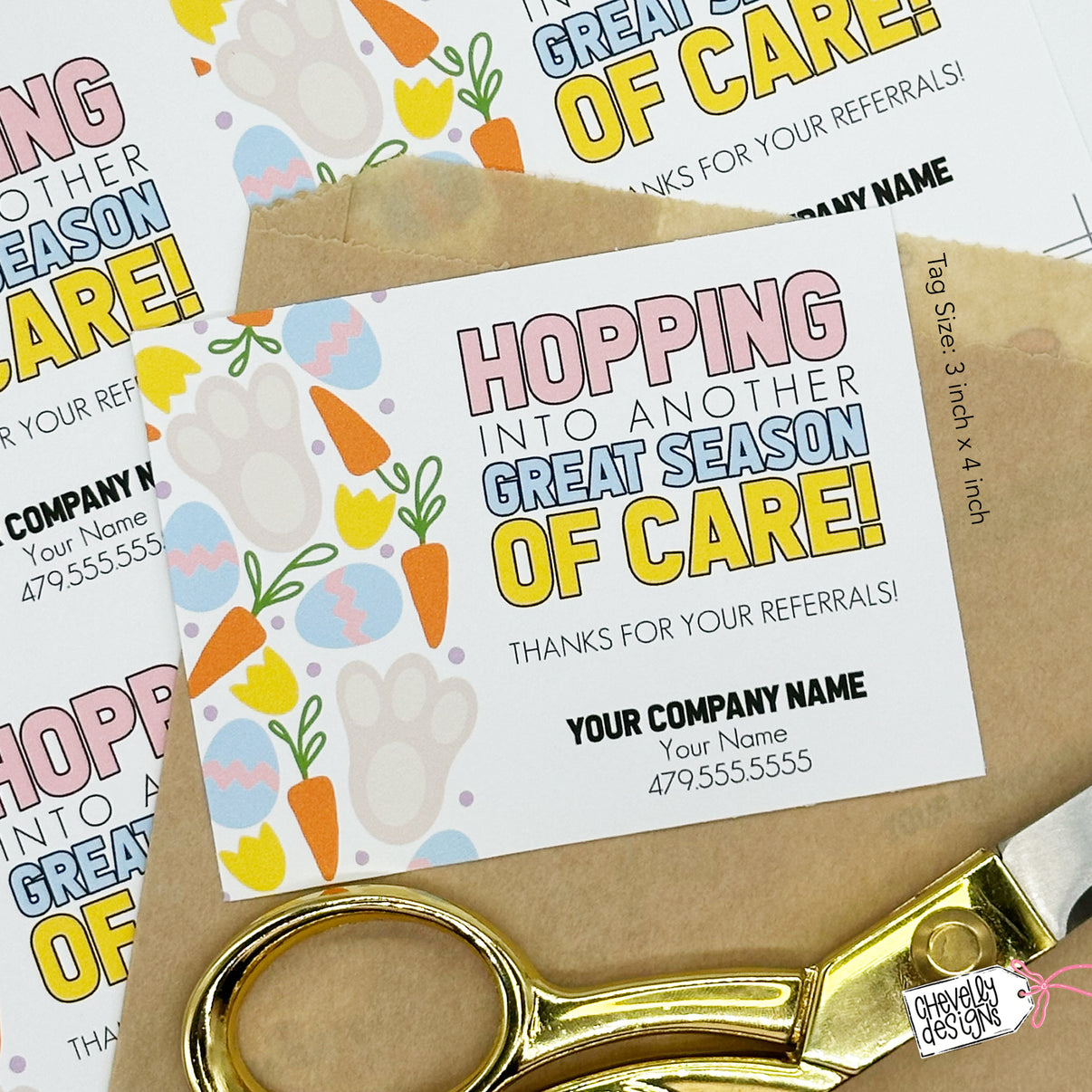 Editable Printable Easter Referral Marketing Gift Tags, Hopping Into A ...