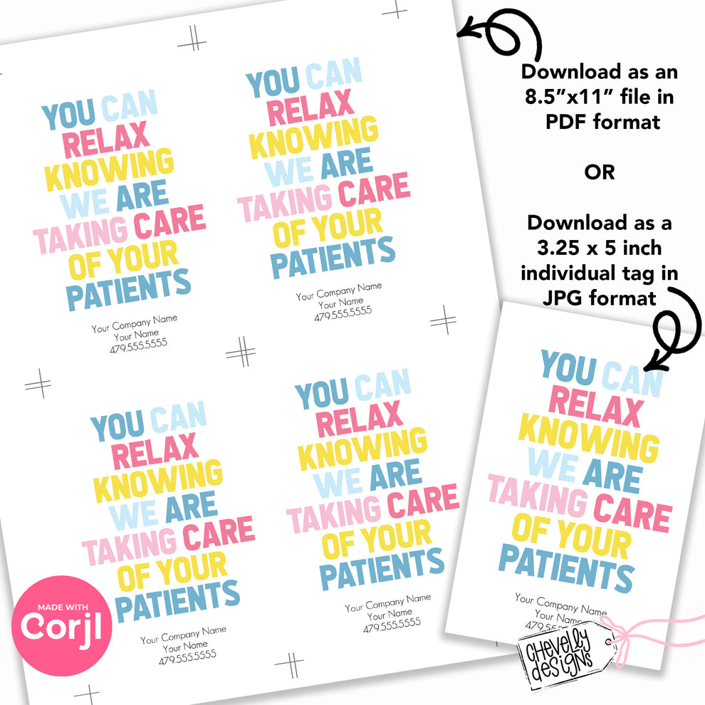 Editable Printable Referral Marketing Gift Tags, You Can Relax We are ...