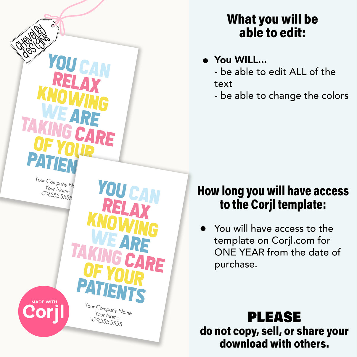 Editable Printable Referral Marketing Gift Tags, You Can Relax We are ...