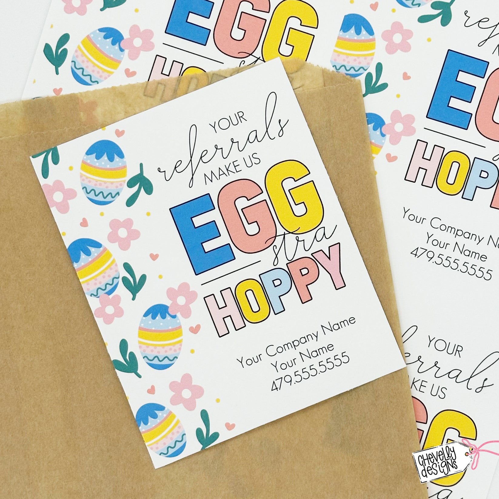 Editable Printable Easter Referral Marketing Gift Tags, Egg-stra Hoppy ...