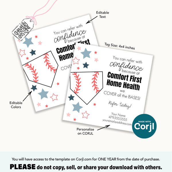 EDITABLE - Printable Referral Gift Tags, Refer with Confidence We Cove ...