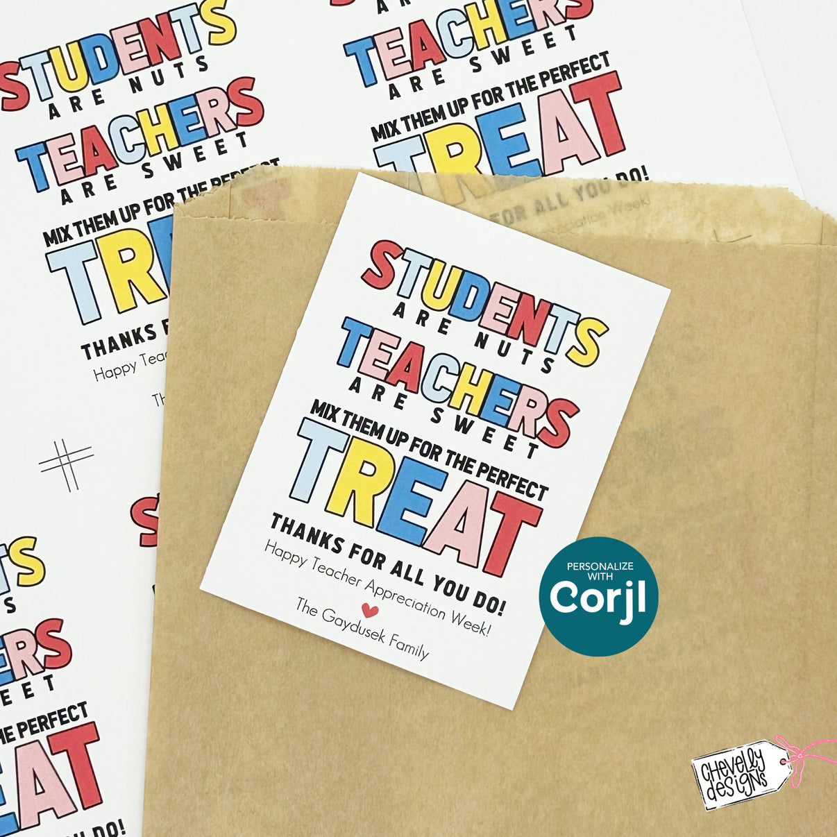 Editable Teacher Appreciation Gift Tag – Trail Mix Gift Tag – Corjl Te ...