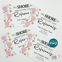 Editable Seashell Referral Tag | “We Shore Do Appreciate Your Referral ...