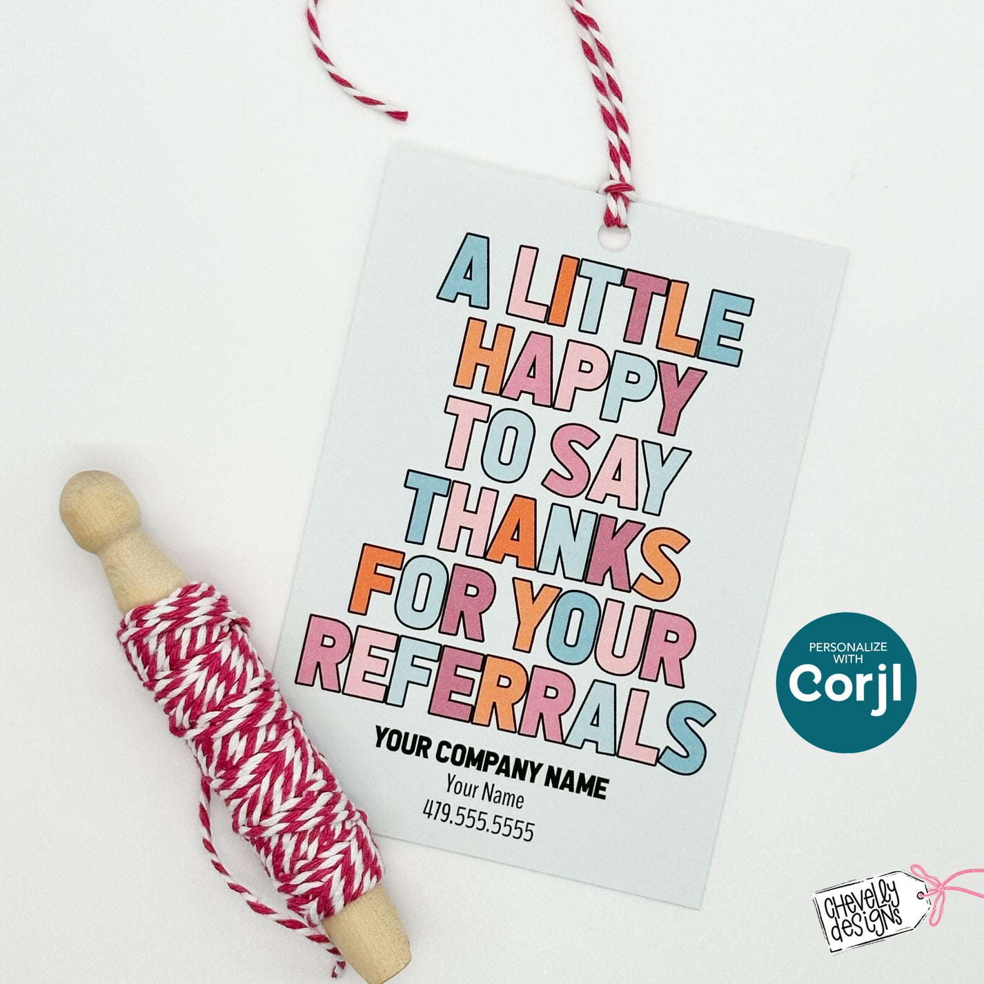 Editable Referral Gift Tag | A Little Happy to Say Thank You | Printab ...