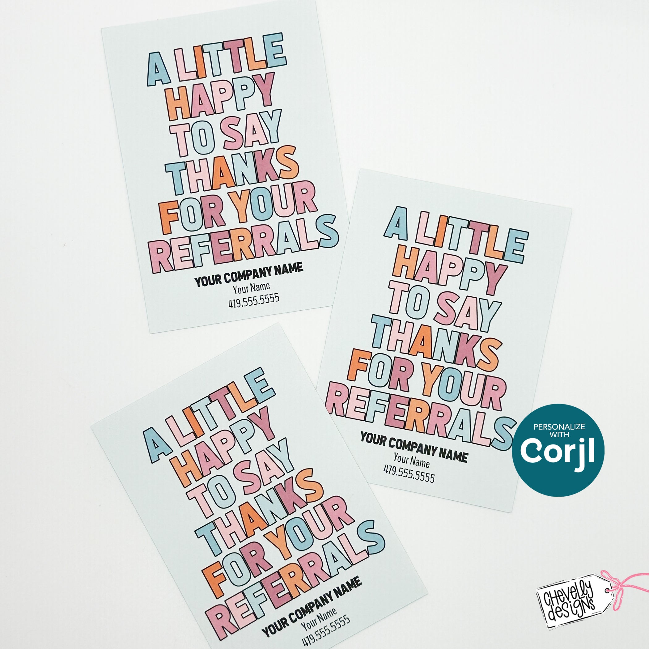 Editable Referral Gift Tag | A Little Happy to Say Thank You | Printab ...