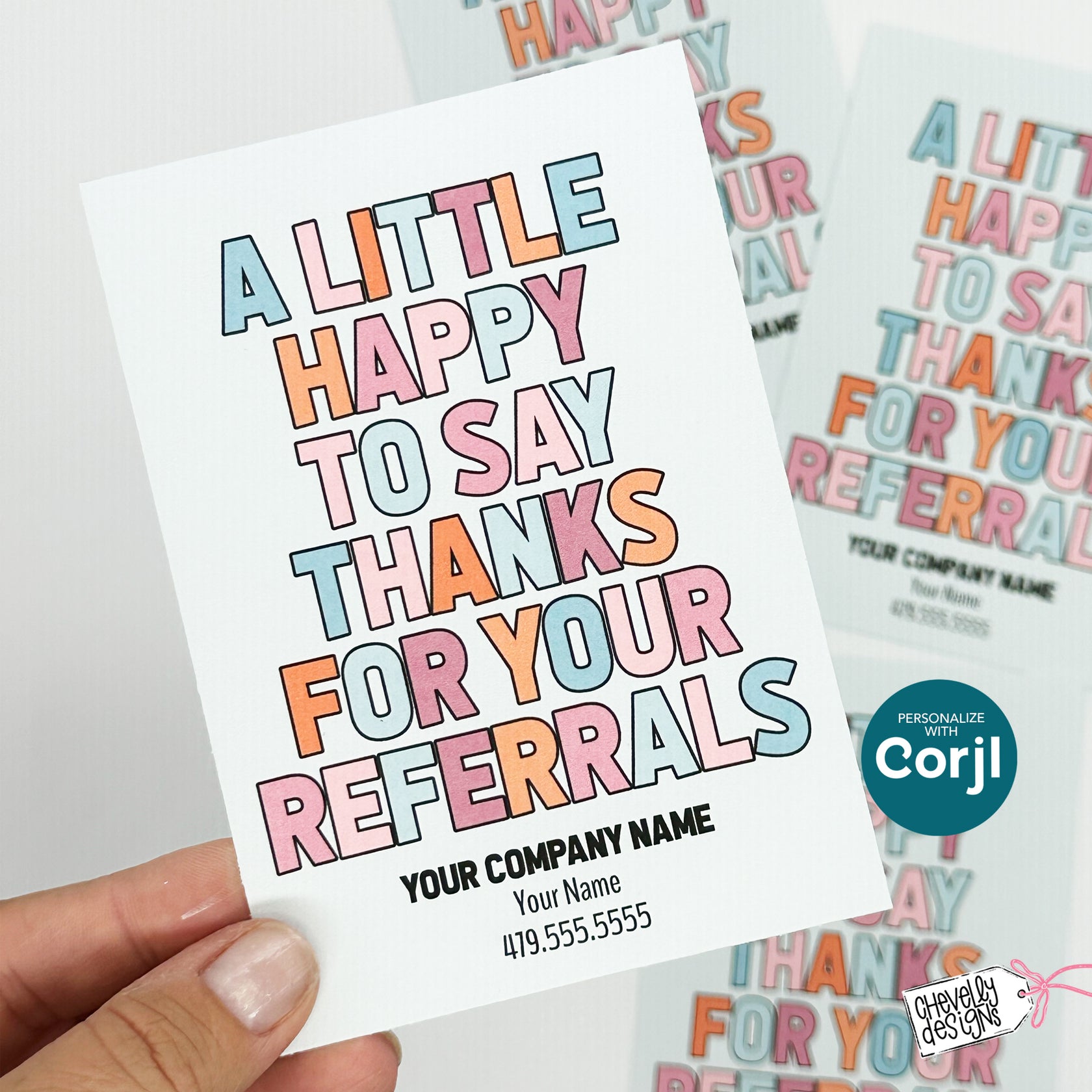 Editable Referral Gift Tag | A Little Happy to Say Thank You | Printab ...