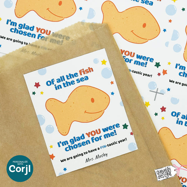 Editable Back To School Student Gift Tag, Of All The Fish in the Sea ...