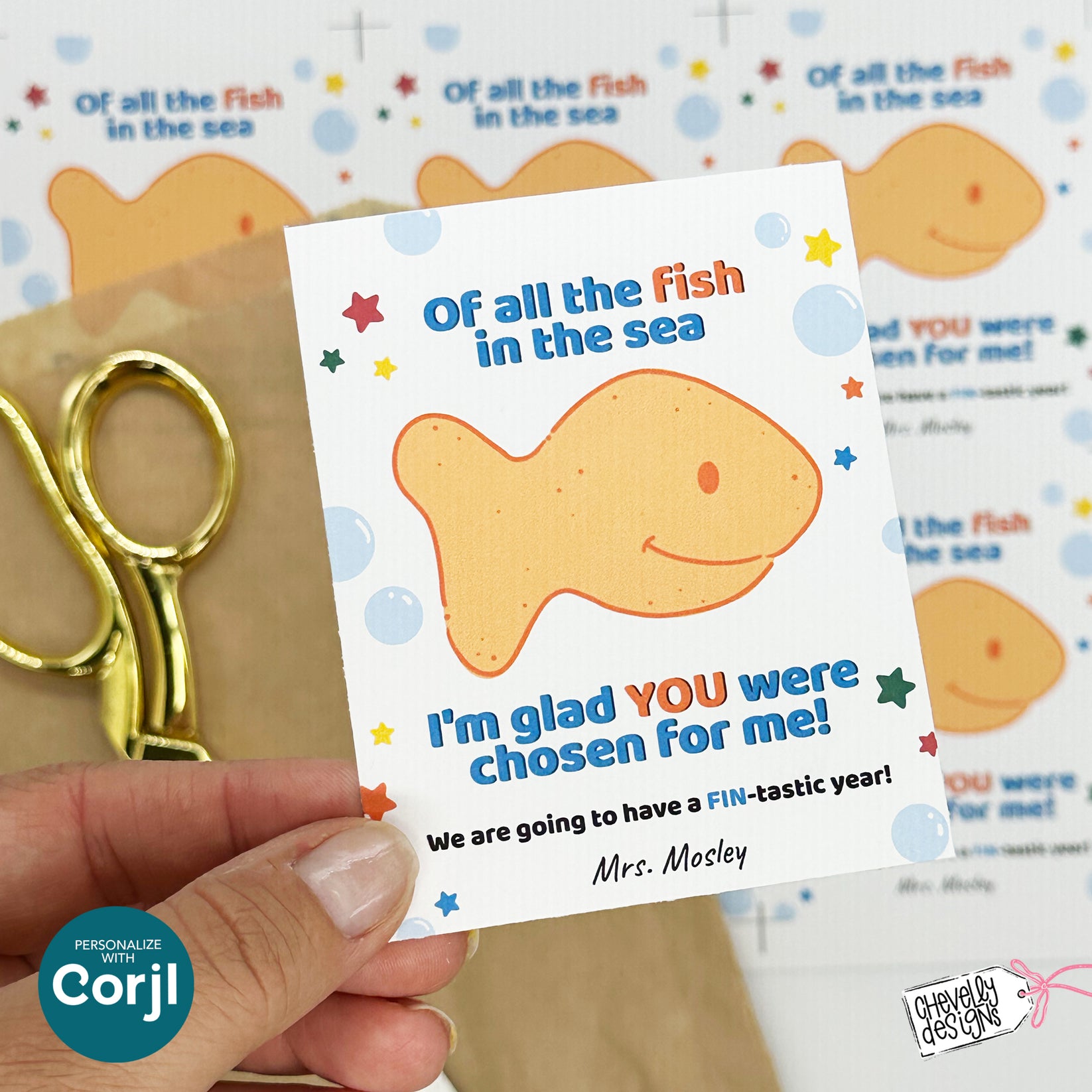 Editable Back To School Student Gift Tag, Of All The Fish in the Sea ...