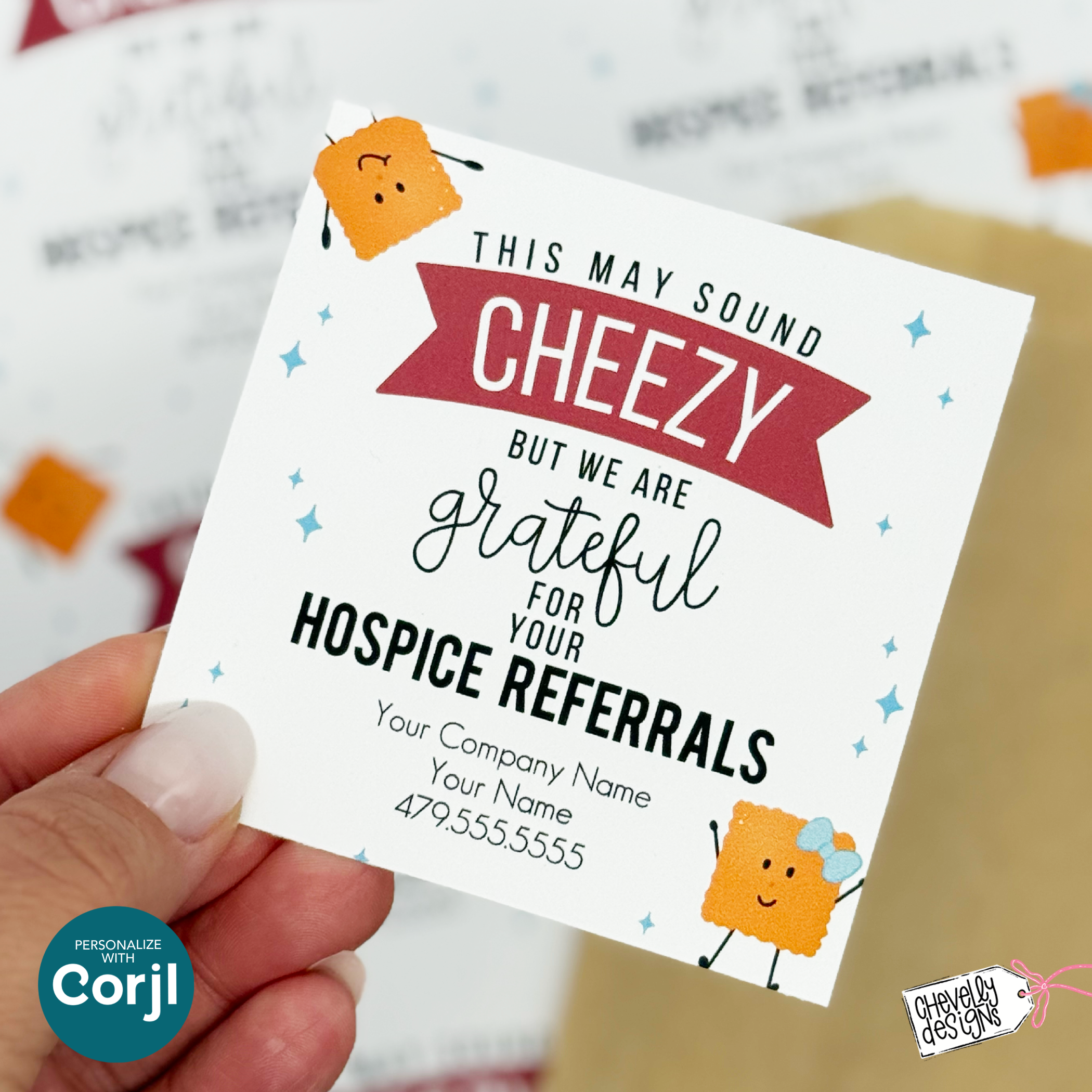 Editable Referral Gift Tag | Printable Hospice Marketing Label for Che ...
