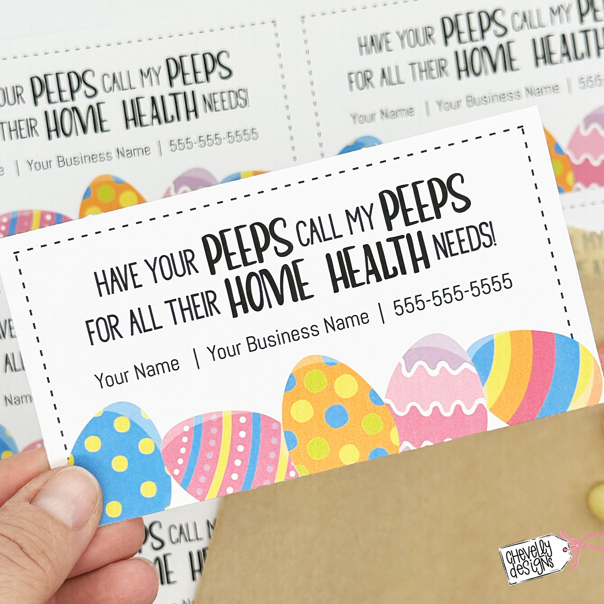 Editable Printable Easter Referrals Marketing Gift Tags, Call My Peeps ...