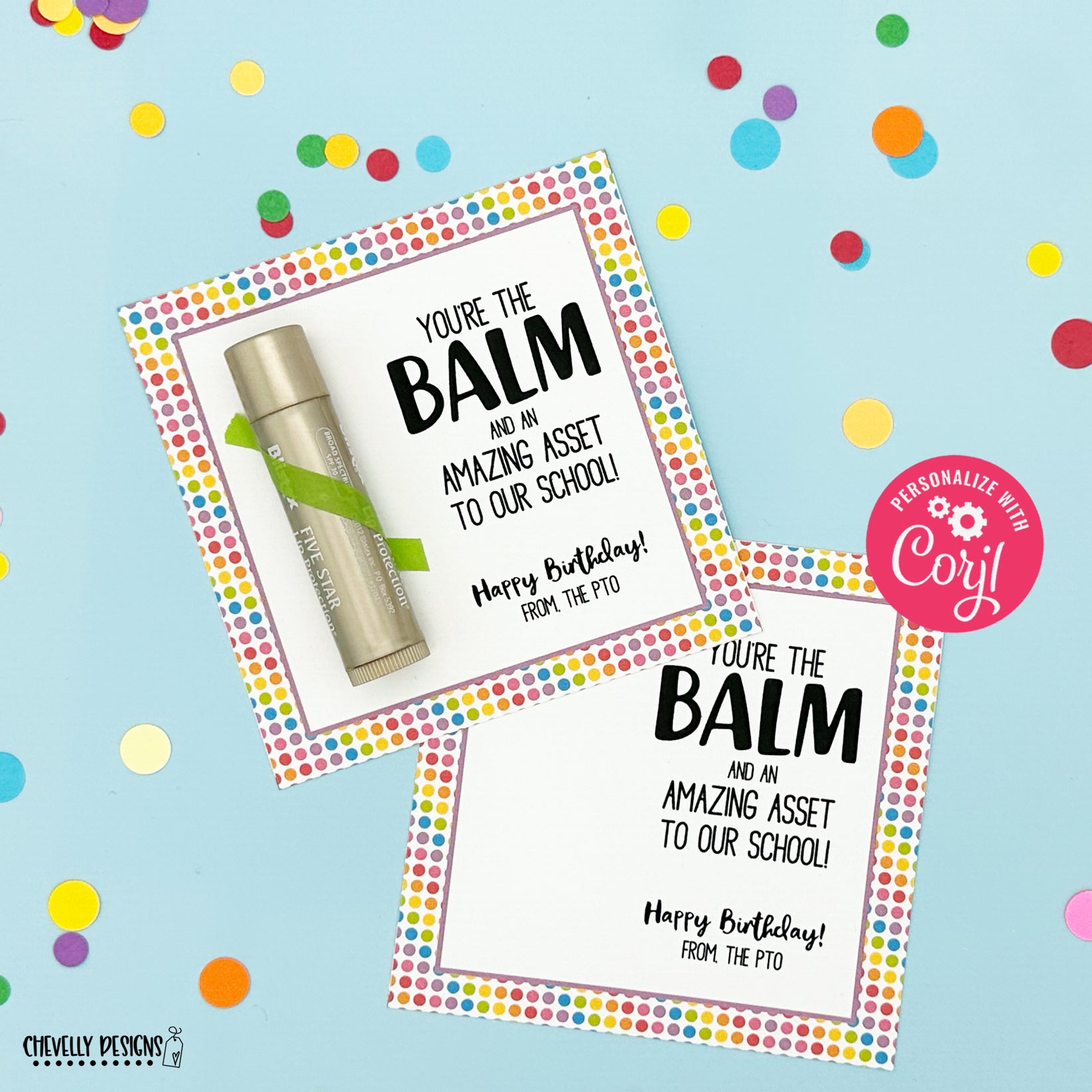 EDITABLE - You're the Balm - Teacher Appreciation Birthday Gift Tag fo ...