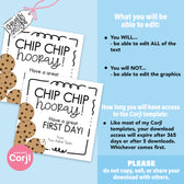 EDITABLE - Back to School Cookie Gift Tag - Chip Chip Hooray - Printab ...