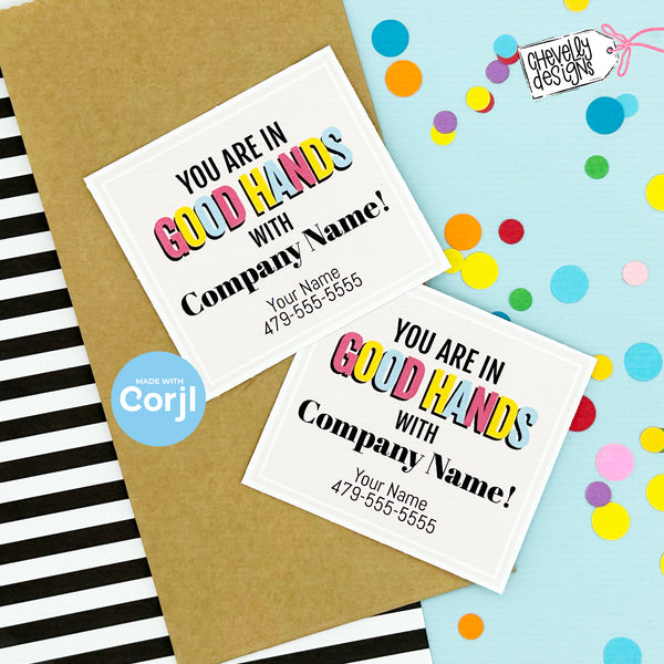 Editable - Your In Good Hands - Referral Gift Tags for Business Market ...