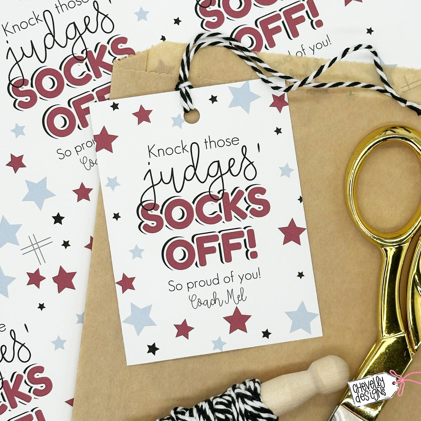 EDITABLE - Knock those Judges Socks Off - Gift Tags for Cheerleaders ...