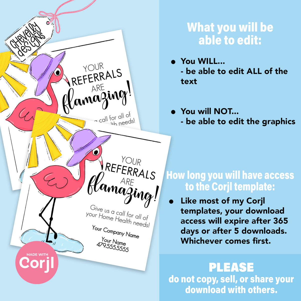 EDITABLE - Your Referrals are Flamazing - Business Referral Gift Tags ...