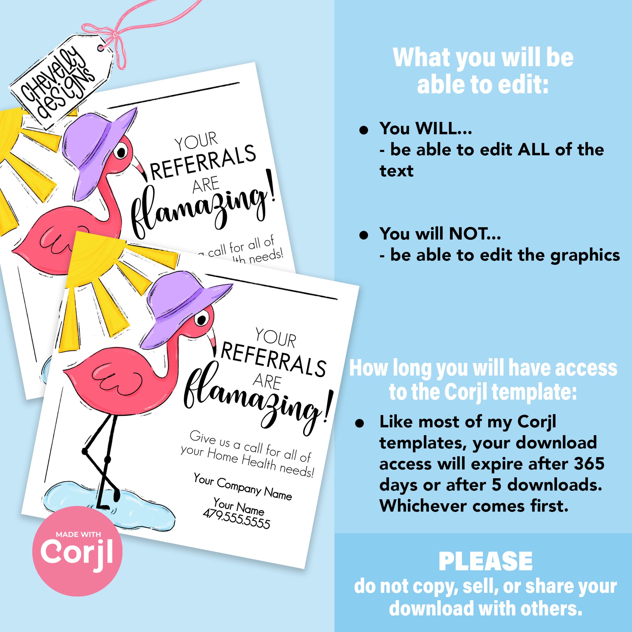 EDITABLE - Your Referrals are Flamazing - Business Referral Gift Tags ...