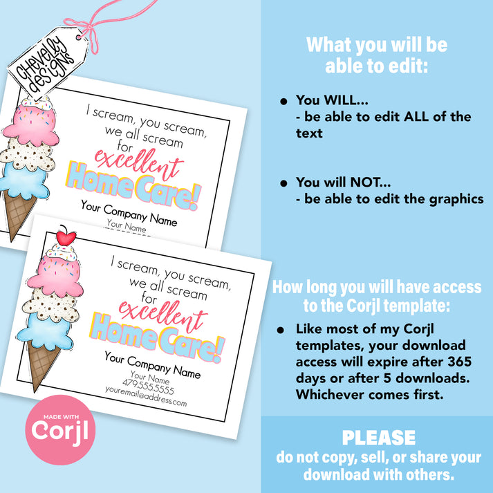 EDITABLE - I Scream, You Scream - Ice Cream Cone Business Referral Gif ...