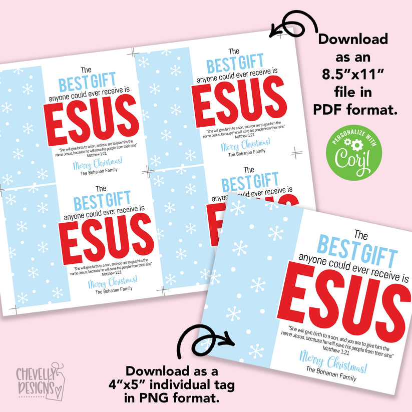 EDITABLE - Best Gift is Jesus - Candy Cane Gift for Classmates and Chi ...