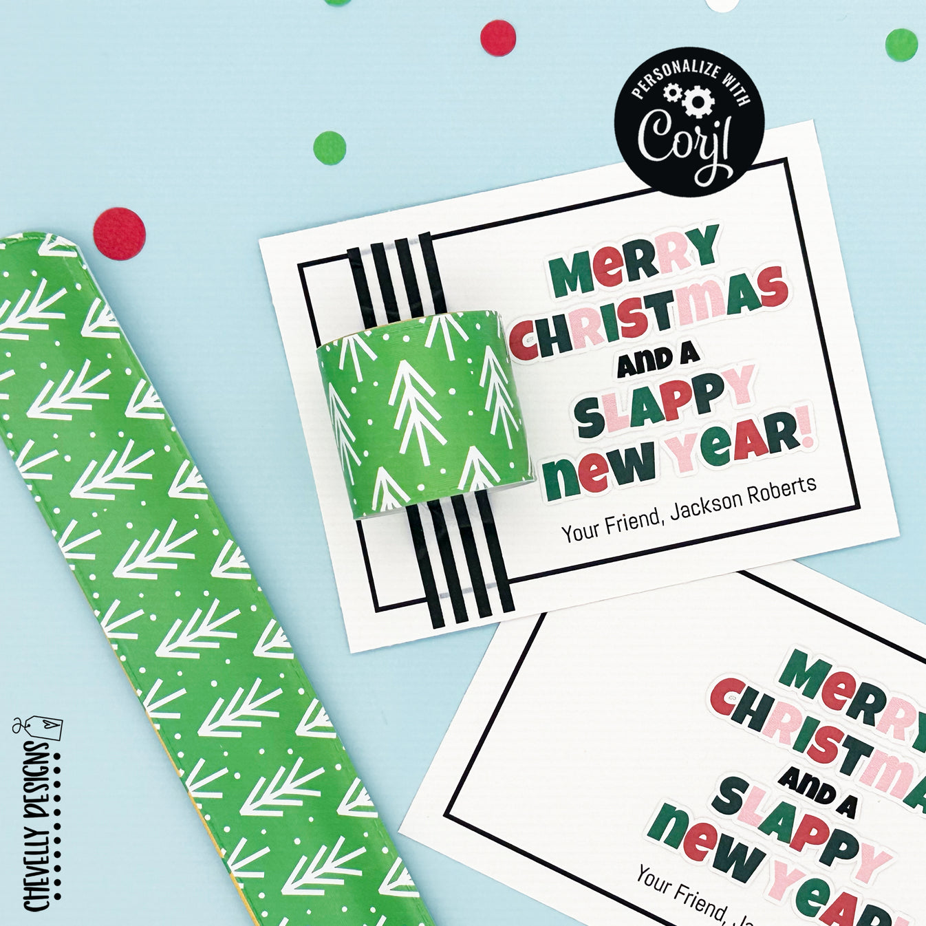 EDITABLE - Merry Christmas and a Slappy New Year - Printable Slap Brac ...