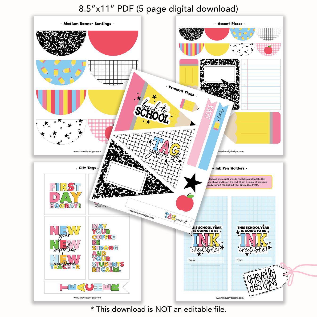 Printable Back to School Gift Bundle | Gift Tags, Pen Holders & Pennan ...