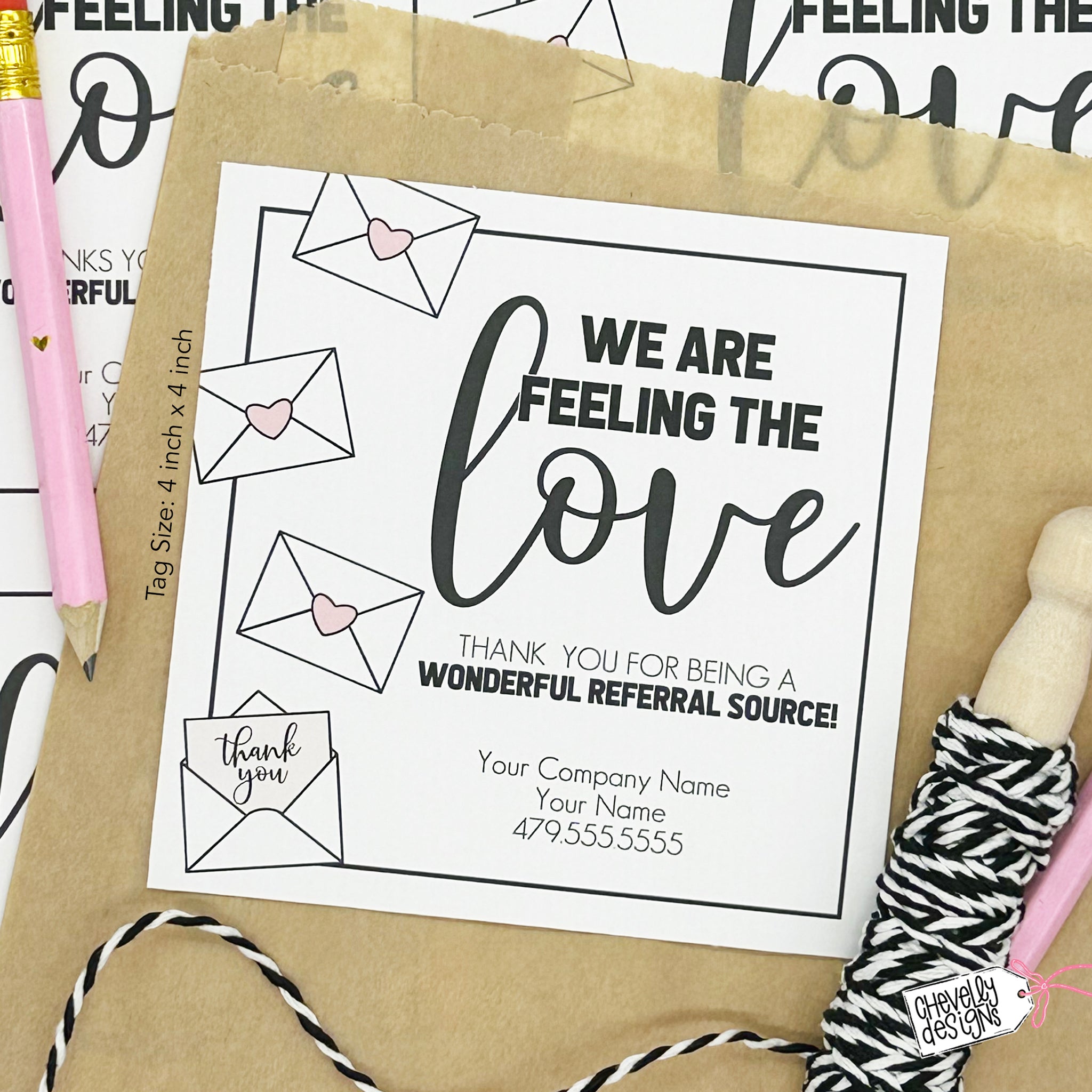 Editable Printable Valentine Marketing Gift Tags, We are Feeling the L ...