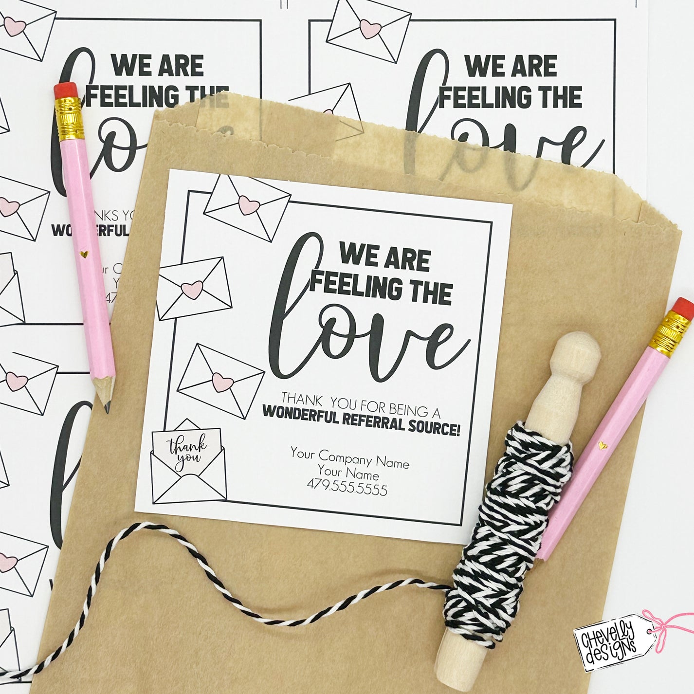 Editable Printable Valentine Marketing Gift Tags, We are Feeling the L ...