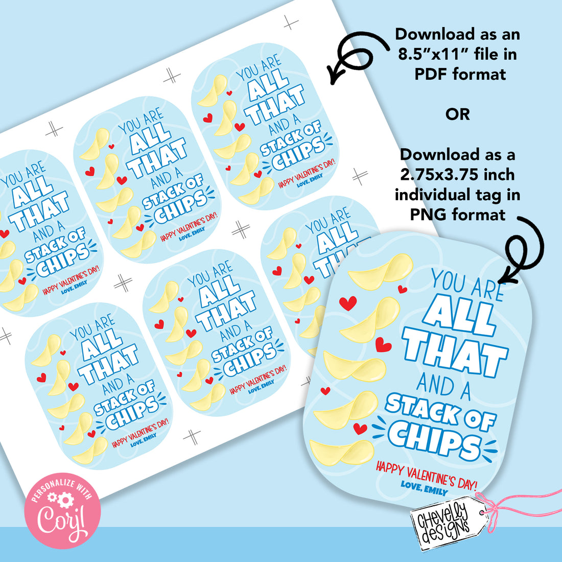 EDITABLE - You are all that and a stack of chips - Student Valentine C ...