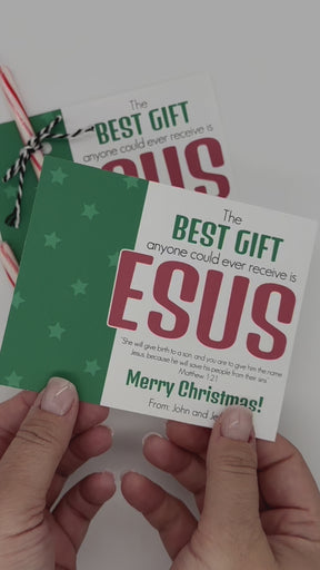 EDITABLE - Best Gift is Jesus - Red and Green Candy Cane Printable - G ...
