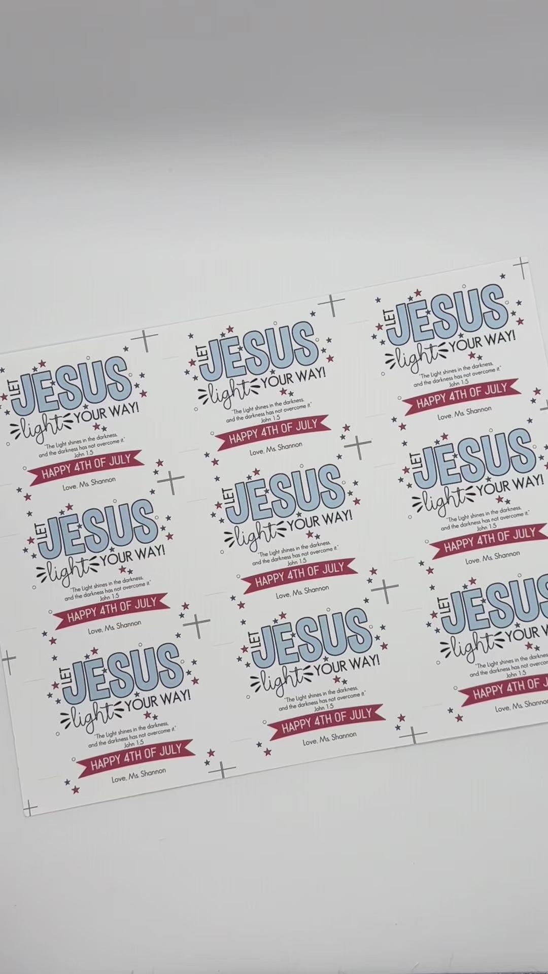 EDITABLE - Glow Stick Gift Tags - Let Jesus Light Your Way 4th of July ...