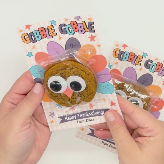 Editable Thanksgiving Treat Cards: Gobble Gobble Snack Cake Turkey Pri ...