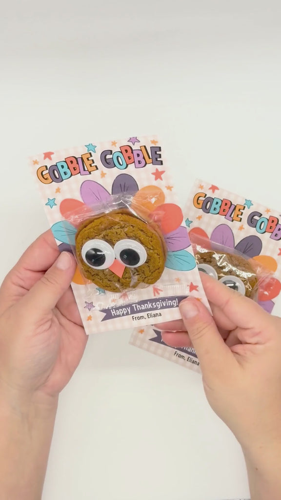 Editable Thanksgiving Treat Cards: Gobble Gobble Snack Cake Turkey Pri ...