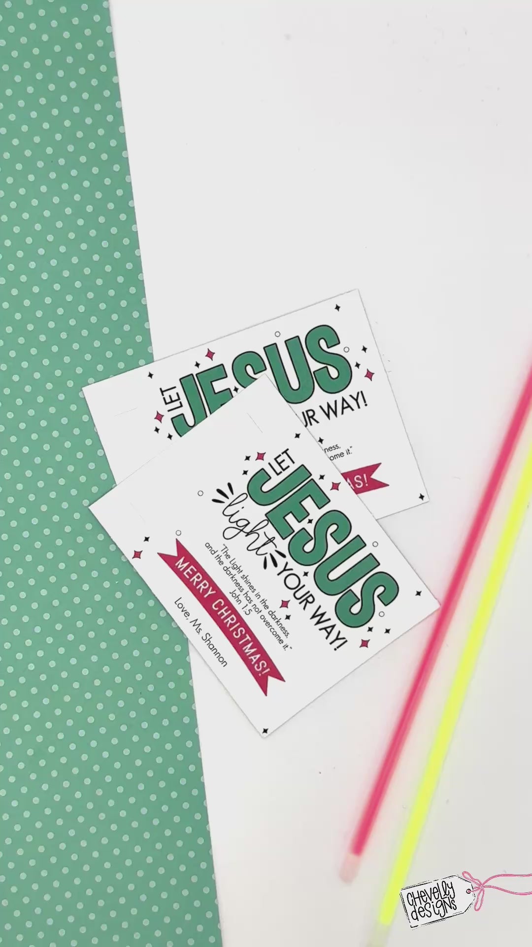 EDITABLE - Glow Stick Gift Tags - Let Jesus Light Your Way Christmas T ...