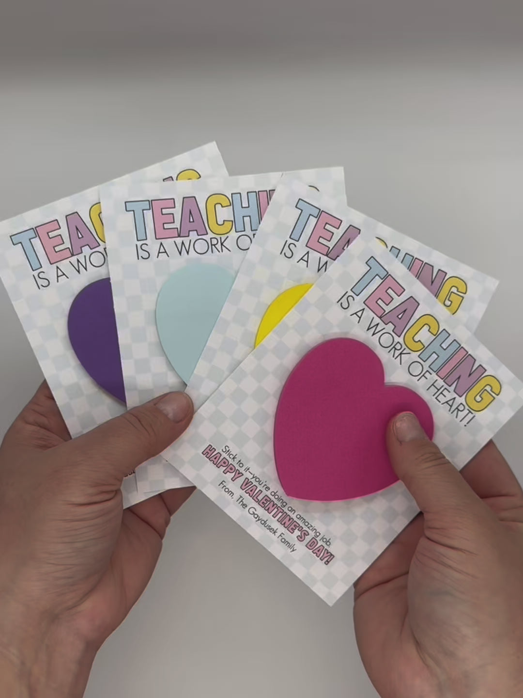 Editable Printable Valentine Cards for Sticky Notes, Teaching is a Wor ...