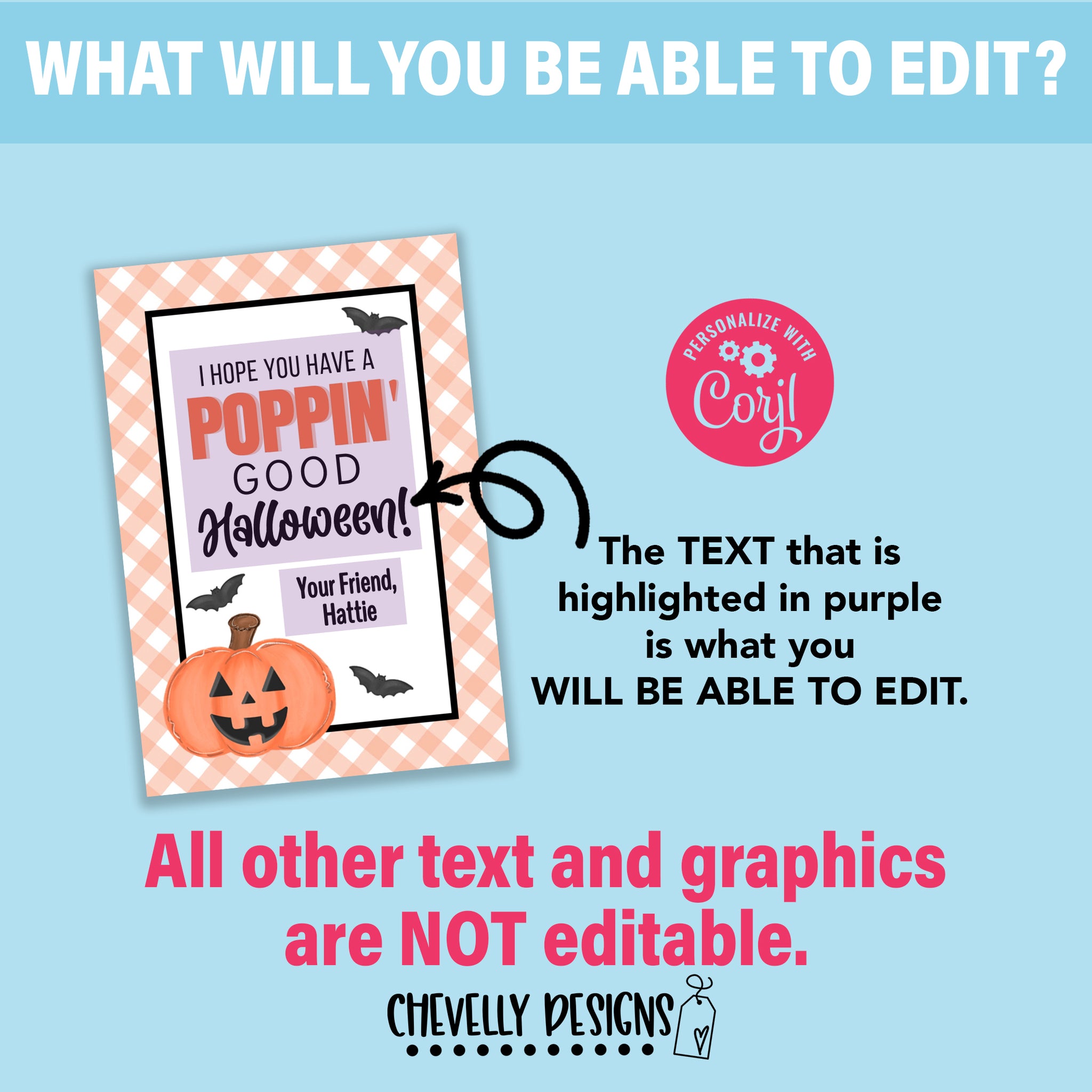 EDITABLE - Poppin Halloween Gift Tags - Printable Digital File ...