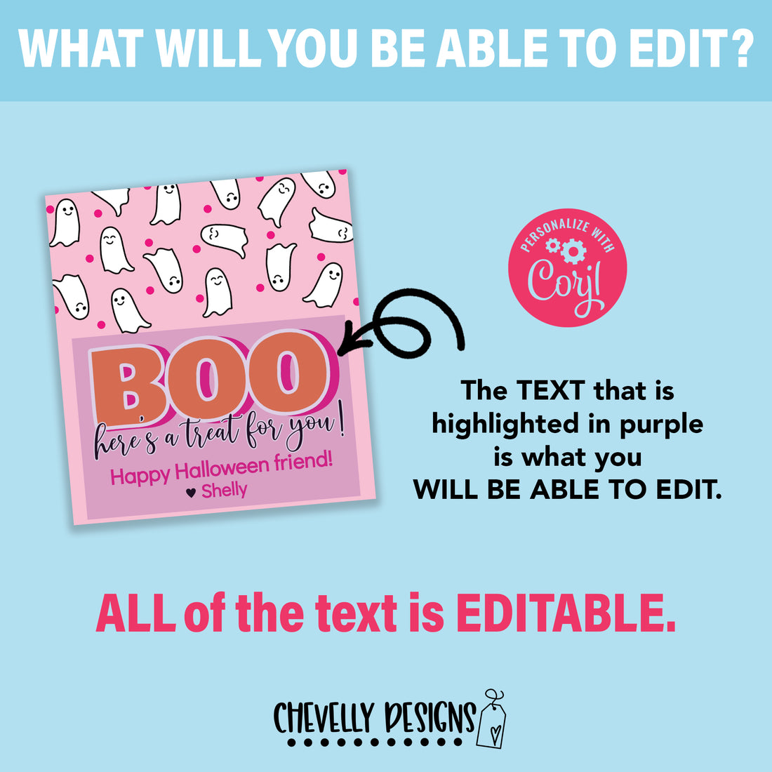 EDITABLE - Boo Here's a Treat for You - Halloween Ghost Gift Tags - Pr ...