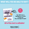 Editable - You Are o-FISH-ally in Kindergarten - Printable - Digital F ...