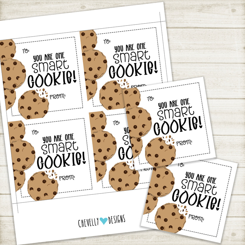 You are one Smart Cookie Printable 4" Gift Tags | Instant Digital Down ...